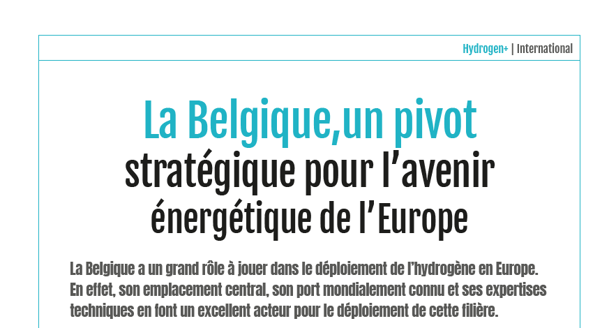 HYPOP Partner Cluster TWEED publishes article on Belgium's strategy for hydrogen deployment in ...